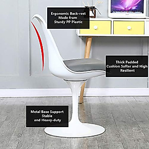 Bacyion Swivel Dining Chair Set for 2 - Mid-Century Modern Dining Room Chairs Pedestal Leisure Chairs, White Kitchen Chairs Set of 2 Pieces (Highclass Grey)