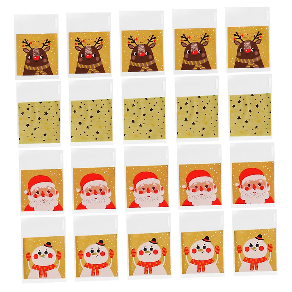 Cabilock 400pcs Baking Plastic Self-adhesive Bag Self Adhesive Biscuit Bag Christmas Treat Bags Cookie Gift Bags Plastic Packaging Bags Bake Bag Candy Bag Cookie Bag Elder or Baking Bag Red