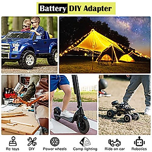 2 Packs Power Wheel Adapter for Ryobi 18V Battery Adapter Power Wheels Battery Conversion Kit with Fuses & Wire Terminals, 12AWG Wire, Power Connector for DIY Ride On Truck, RC Car Toys and Robotics