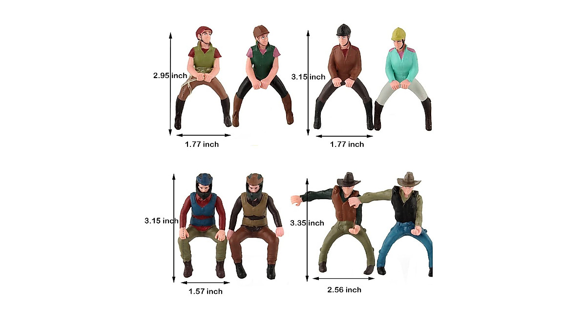 Hiawbon 26 Pcs Miniature Farmer Action Figures