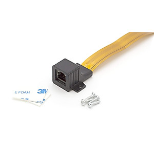 THE CIMPLE CO Ethernet Jumper Cable - Ghost Wire Cat5 or Cat6 Ethernet Jumper Cable Short (1FT) Flat Wire Thin