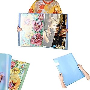 A3 40 Pags Diamond Painting Storage Book,Art Portfolio Painting Storage Book,Clear Pockets Art Plastic Sleeves Protectors,for 44X32.5X2cm Sketches Painting Presentation (Blue)