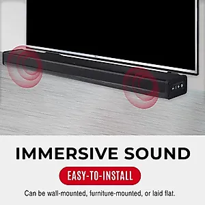 ZVOX SB500 Soundbar for TV, Home Speaker Bar Works with 50" to 90" TVs, Soundbar with Subwoofer Built-in, 6 Modes AccuVoice Dialogue Boost, Multi-Zone Audio and Hearing Technology