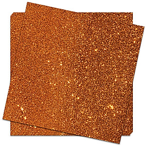 Crafasso 12" x 12" 300gms heavy & premium Glitter glitter cardstock, 15 sheets, Orange