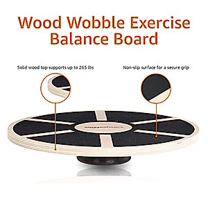 Amazon Basics Wood Wobble Balance Trainer Board, Black