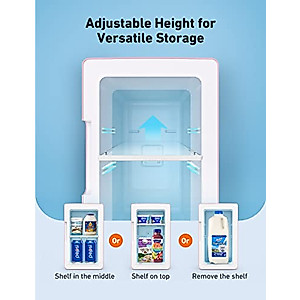 AstroAI Mini Fridge 2.0 Gen, 6 Liter/8 Cans Makeup Skincare Fridge 110V AC/ 12V DC Portable Thermoelectric Cooler and Warmer Little Tiny Fridge for Bedroom, Beverage, Cosmetics LY2206A (Pink)