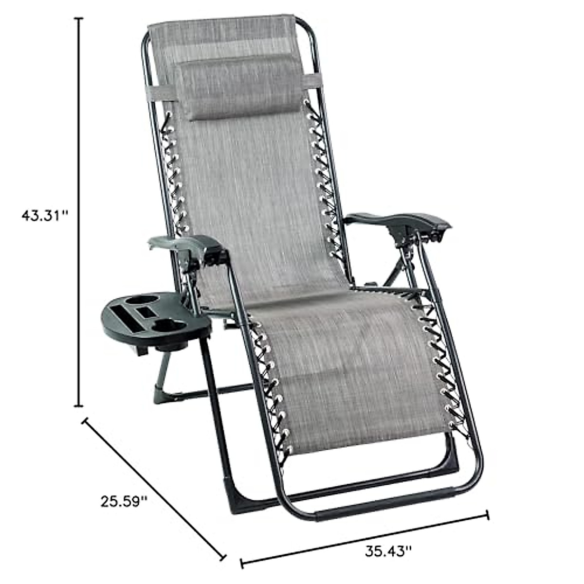Sun-Ray 203078 Grey Upgraded Gravity Chairs, 35.43 x 25.59 x 41.5 Inches