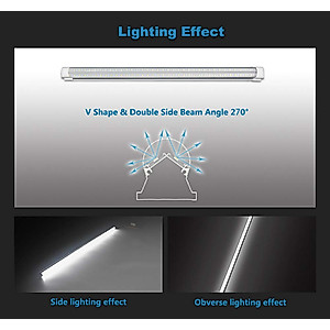 TRLIFE 8FT LED Light Fixtures 72W, 8FT LED Shop Light 5000K Daylight White Dual Side T8 V-Shape Integrated 8 Foot LED Tube Lights(150W Fluorescent Light Equivalent), 8640Lm, Clear Cover (6 Pack)