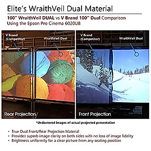 Elite Screens CineTension 2 WraithVeil Dual Projector Screen, 200-inch 16:9, Indoor Electric Motorized Automatic Front Rear Projection Movie Screen, TE200HR2-DUAL| US Based Company 2-Year Warranty