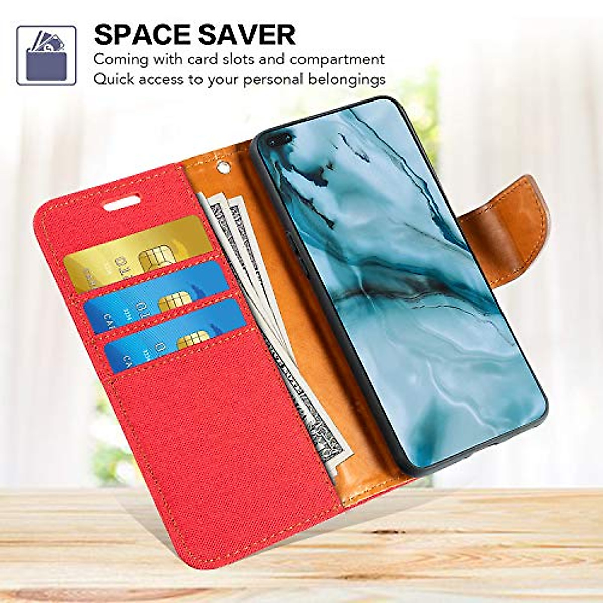 for Gigaset GS100 Case, Oxford Leather Wallet Case with Soft TPU Back Cover Magnet Flip Case for Gigaset GS100 (5.5”)