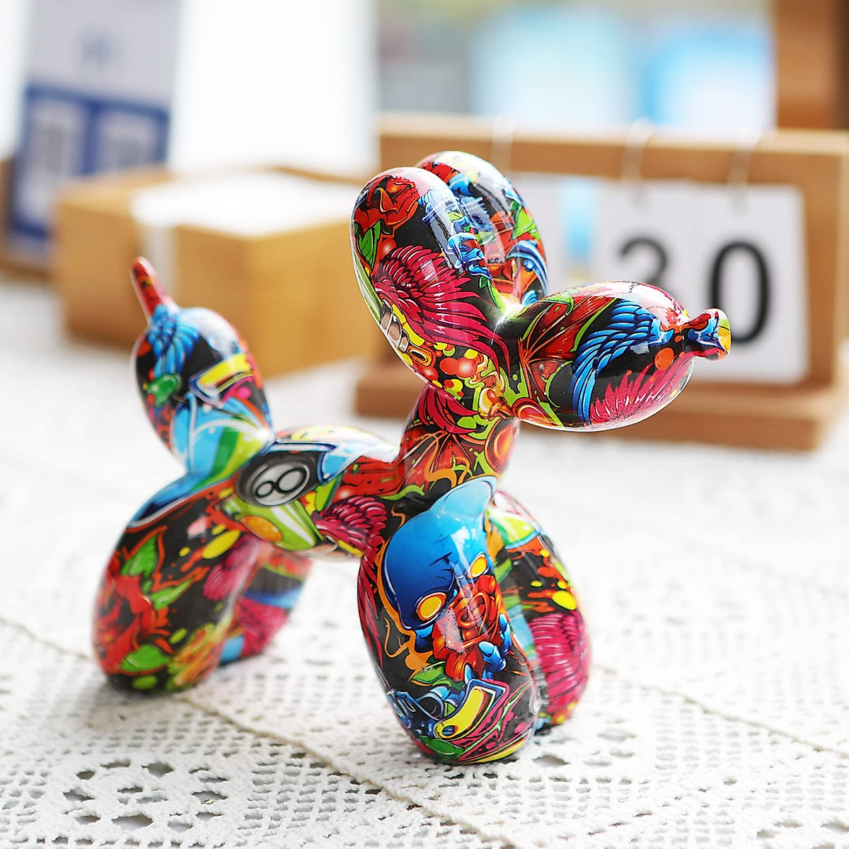 FLJZCZM Balloon Dog Sculptures Animal Statues Home Decor Collectible Figurines Indoor Outdoor Garden Decorative Funny Craft Christmas Birthday for Office (Red)