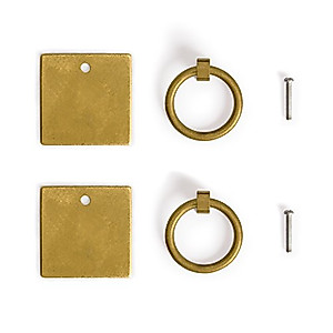 Hardware Philosophy Ring Plate Pulls 2.3 Inches - Set of 2 - Architectural, Interior Design, Furniture Cabinet Customization Hardware