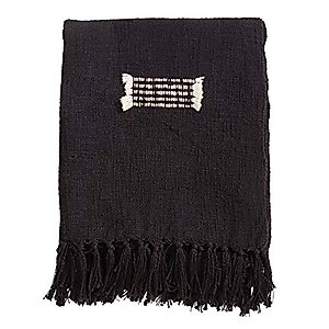 SARO LIFESTYLE Fringe Line Throw Blanket