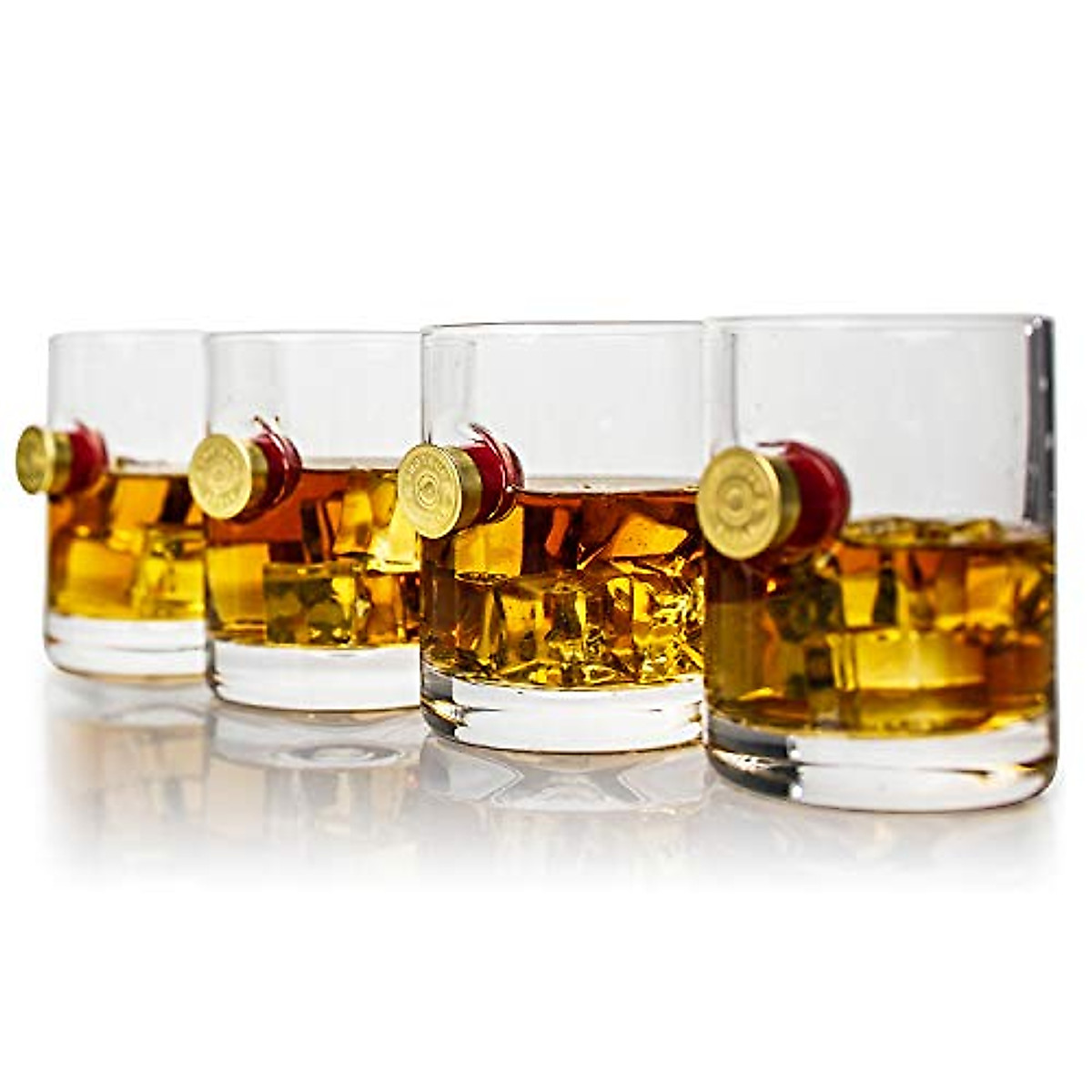 Shotgun Gun Large Whiskey & Wine Decanter Set Bullet Glasses - Limited Edition Elegant Rifle Gun Whiskey Decanter 22.5" With 4 Shotgun Bullet Whiskey Glasses and Mohogany Wooden Base The Wine Savant