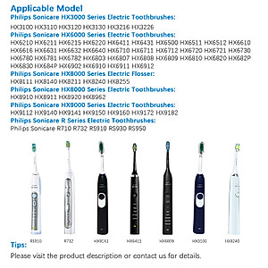 Electric Toothbrush Charger Replacement HX6100 Charging Base for Philips Sonicare Toothbrush Electric Flosser, HX3000 / HX6000 / HX8000 / HX9000 Series Portable Waterproof 3.6ft Power Cord by LAP POW