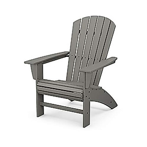 POLYWOOD Nautical 3-Piece Curveback Adirondack Chair Set with Side Table