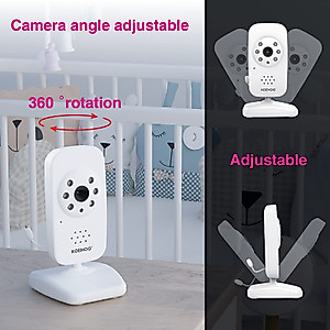 Video Baby Monitor, Slim Handheld, Non-Slip Design, 2.4" Vertical Screen Monitor & 2 Camera, Range up to 1000ft, 18 Hour Battery Life, 2-Way Talk, Night Vision, Temperature Monitor, No WiFi.