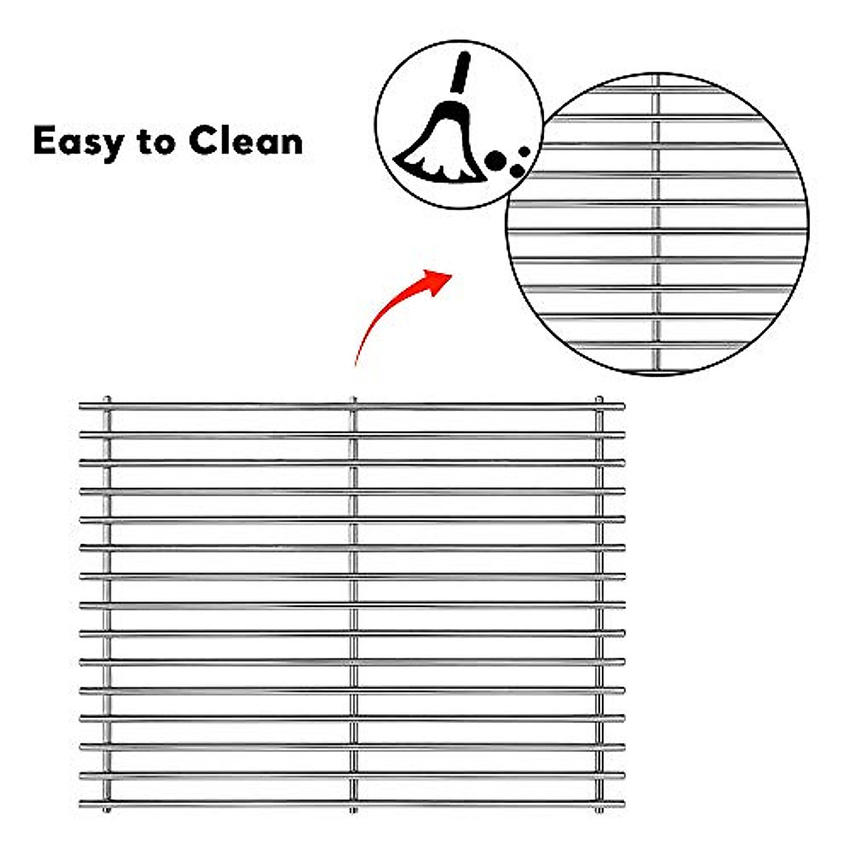 Uniflasy 17 Inches Stainless Steel Cooking Grid Grates Replacement for Charbroil 463250509, 463250510, Thermos 461262409, Grill Master 720-0737, 720-0670E, Vermont Castings, Great Outdoors Gas Grills