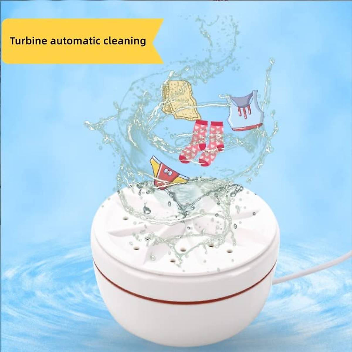 U00GKLTL Mini Portable Washing Machine,Mini Dishwashers Ultrasonic Turbo Disinfection with USB,Suitable for Home, Business, Travel, College Room, RV, Apartment（Send Storage Box）