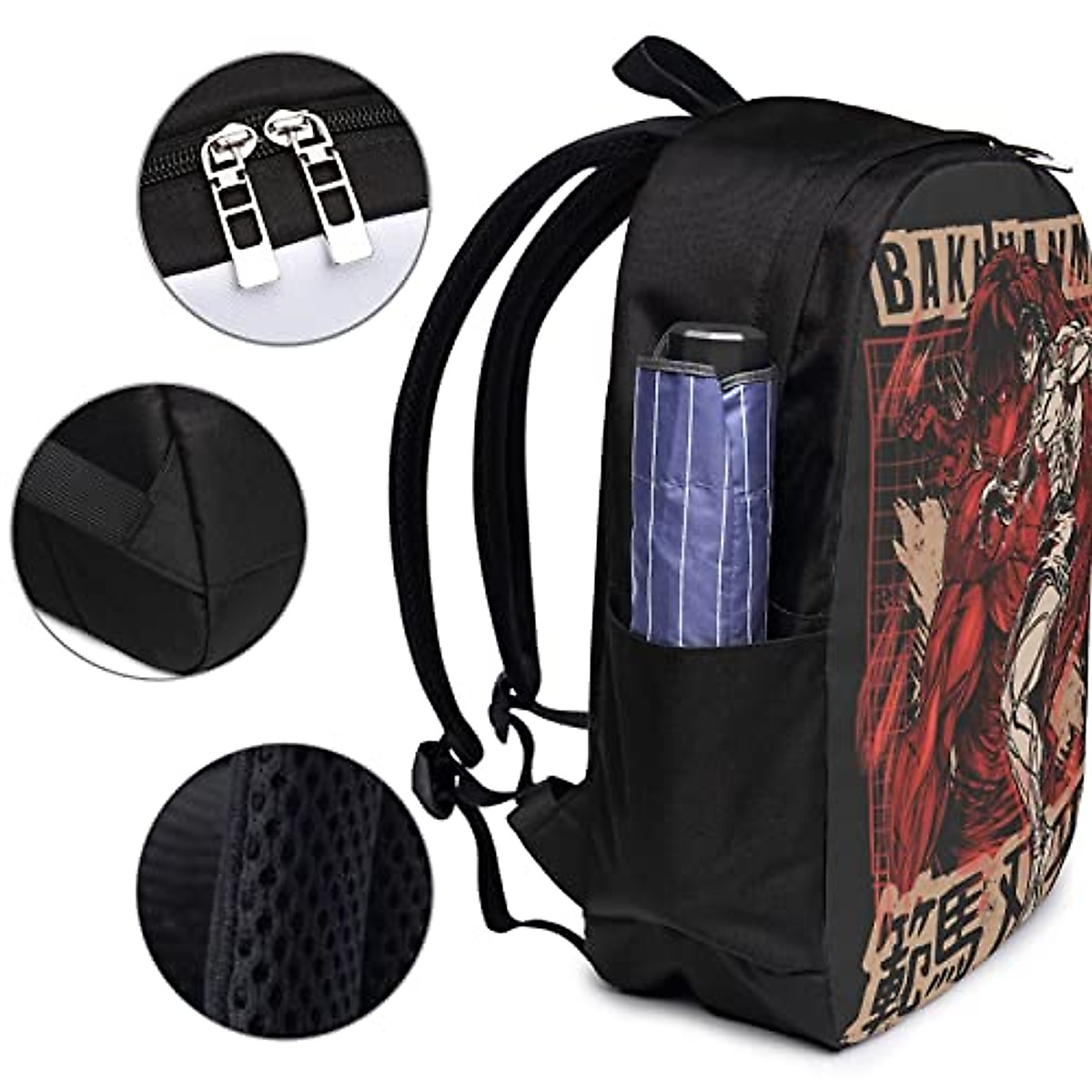 WAYOQI Baki The Grappler Laptop Backpack College Backpack Waterproof Durable Business Backpack With Usb Port Work Travel Casual Daypack 17 Inch