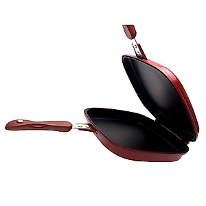 Square Double Sided Frying Pan, Kitchen Non-stick Baking Pancake Pan Omelette Trays, Indoor/Outdoor Camping Sandwich Toaster Grill, Cooks Toasties, Breakfast and More