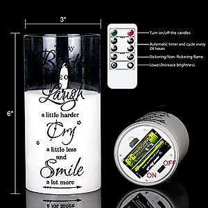 GenSwin Flameless Glass Candles Battery Operated to My Bestie Because of You I Laugh a Little Harder Thank You for Being My Unbiological Sisters Friendship Birthday Gift Bestie Friend Sister