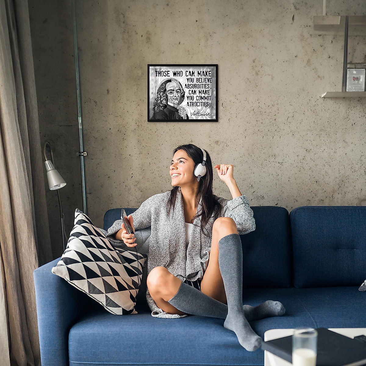 Voltaire Quote- Believe Absurdities- Inspirational Wall Art Print- This Abstract Wall Decor Print Makes Ideal For Living Room Decor, Office, Classroom & Perfect Gift for Thinkers, Unframed - 10x8”