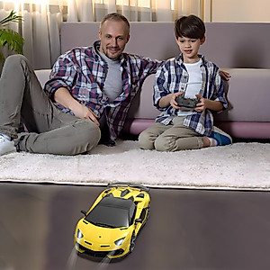 Remote Control Car for Lamborghini, Officially Licensed 1:16 Scale Lambo Hobby Rc Cars with Headlight, 2.4GHz Race Car for Boy Girl 4-12 Years Old, 12Km/h Vehicle Toy for Kids, Birthday Gift