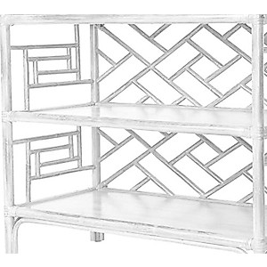 David Francis Furniture Chinese Chippendale Shelf, White