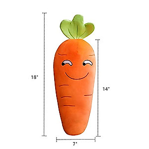 YUDONG Plush Carrot Pillows Cute Throw Pillow Soft Stuffed Plush Toys for Kids Plush Pillow 18 Inches