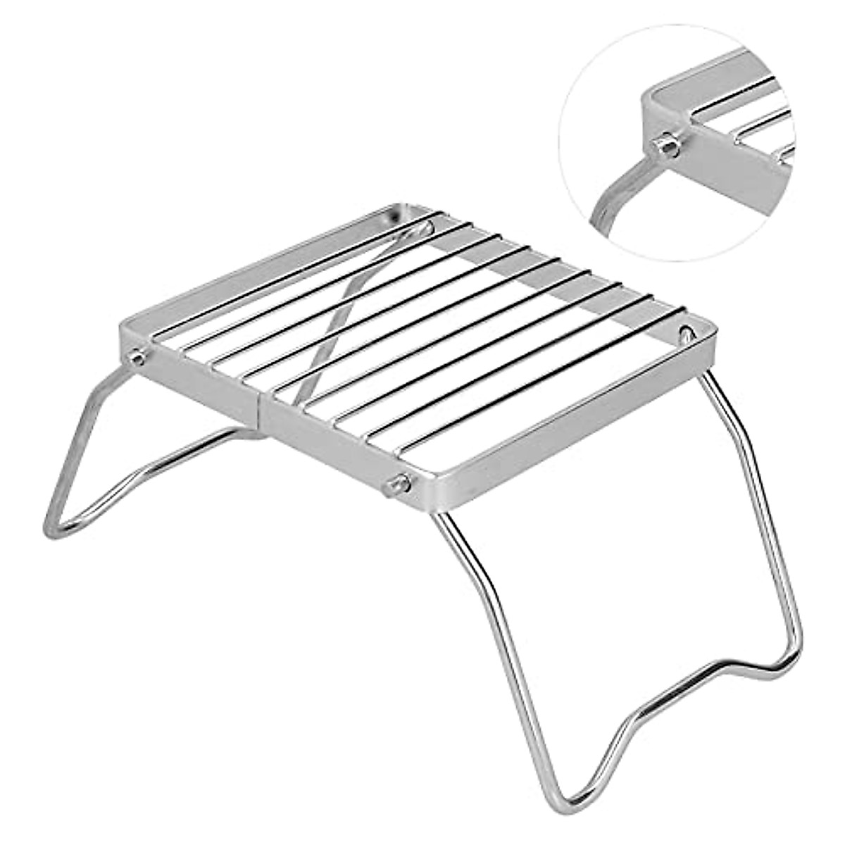 Burner Stand, Portable Stainless Steel Burner Bracket, 6.3inch Foldable Outdoor Gas Stove Pot Rack, Heat Resistance Burner Stove Stand with Storage Bag for Cooking Party Camping Barbecue, Burner
