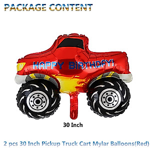 2 Pcs Monster Truck Party Shape Super Big Foil Balloon Birthday Party Decorations Supplies