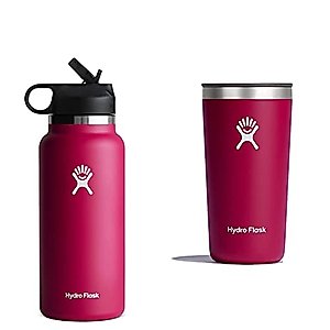 Hydro Flask 32 oz Wide Mouth Straw Lid Snapper & 12 oz All Around Tumbler Snapper