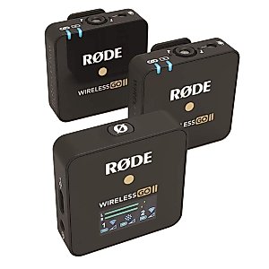 Rode Wireless GO II Compact Microphone System with 2x Transmitters and 1x Receiver - With Rode SC7 3.5mm TRS to TRRS Patch Cable
