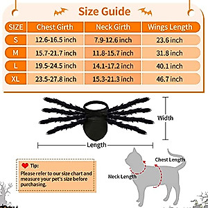 Malier Halloween Dogs Cats Costume Furry Giant Simulation Spider Pets Outfits Cosplay Dress up Costume Halloween Pets Accessories Decoration for Dogs Puppy Cats (X-Large)