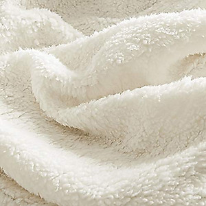 Comfort Spaces Ultra Soft and Cozy Sherpa Reversible Throw Blankets for Couch and Bed, Plush Fleece Cozy Cover with Fuzzy Faux Fur, 50 x 60 in, Aqua Ogee