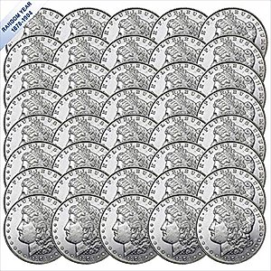 (1878-1904) Morgan Silver Dollar (BU) Forty Coins - (with Air-Tite Holder) Various Mint Marks Brilliant Uncirculated