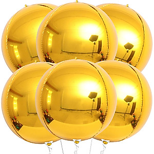 KatchOn, Large Gold Foil Balloon With Gold Happy Birthday Balloon Banner-Pack of 7 | Big Gold Balloons, Black and Gold Party Decorations | Happy Birthday Letter Balloons for Gold Birthday Decorations