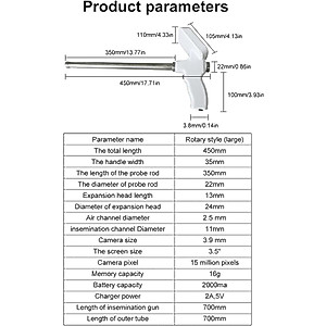 ZWJABYY Artificial Insemination Gun Instrument Cow Visual Endoscope Sperm AI Gun Artificial Insemination Device Deferens Veterinary Breeding Kit,Cattle