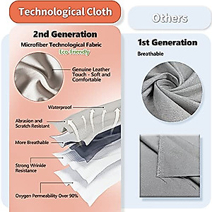 hzlagm Recliner Chair for Adults, Manual Recliner with Micro Leather, Overstuffed Single Sofa, Easy to Operate Footrest & Headrest, Suitable for Small Spaces- Misty Gray