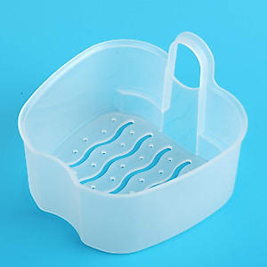 Denture Bath,Denture Holder,Denture Container with Lid,Retainer Container,Denture Case with Brush for Travel,Retainer Cleaning Case