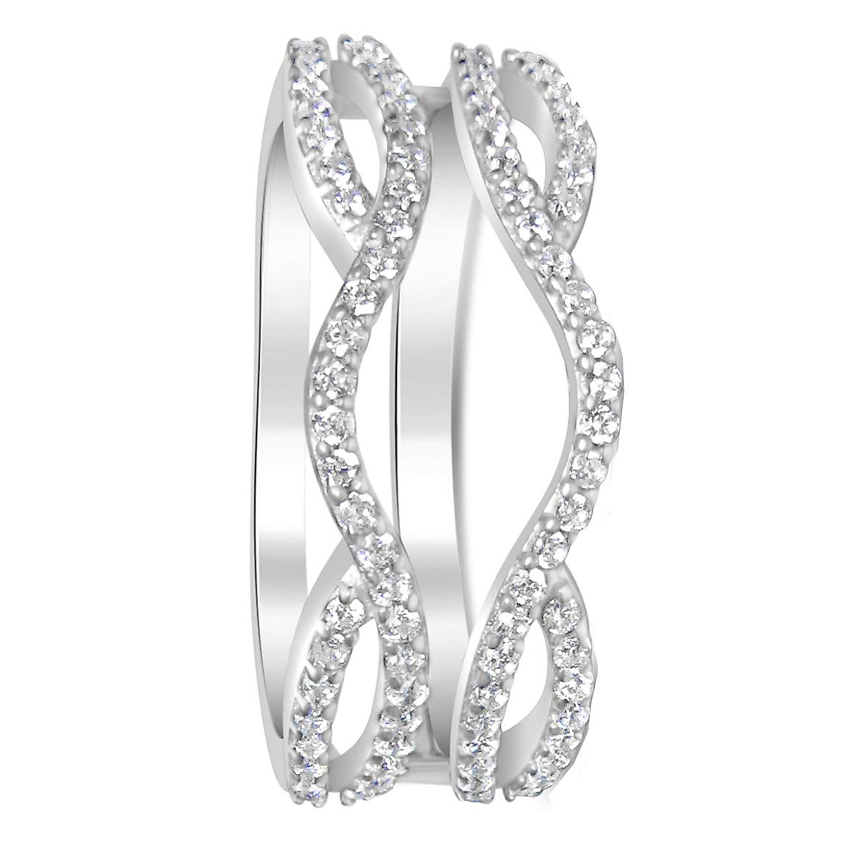 LaRaso & Co Wedding Band Guard Wrap for Women Engagement Ring Sterling Silver Size 8