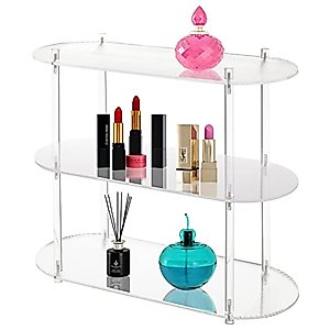 Naconmlet 3 Tier Bathroom Organizer Countertop,Acrylic Bathroom Counter Organizer Skincare Organizer Vanity Tray for Perfume Lotion Cosmetic(White)
