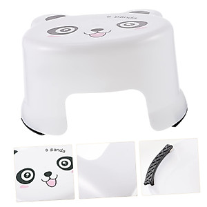 Beatifufu Cartoon Plastic Stool Baby Step Stool Toddler Stool Baby Sink Toddler Kitchen Stool Helper Bathroom Step Stool Toilet Stools Household White Bench Child Potty for Toddler