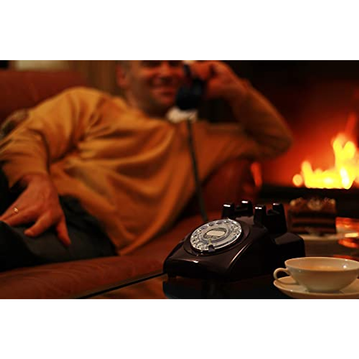 The Original 60s Cable from Opis, Germany: 1960s-1970s Phone/Rotary Phone/Retro Phone/Old School Phone/Rotary Dial Phone/Telefonos Retro/Vintage Corded Telephone (Black)