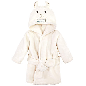 Little Treasure Unisex Baby Plush Bathrobe, Neutral Llama, 0-9 Months