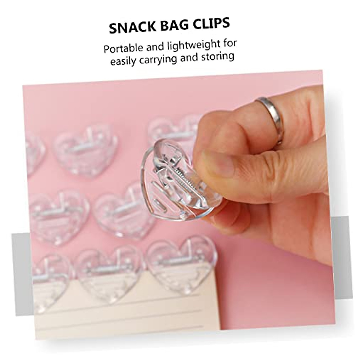 Operitacx 40 Pcs Transparent Love Clip Heavy Duty Bag Clips Money Binder Clips Coffee Bag Seal Clip Large Chip Clips Portable Bag Clips Frog Chip Clips Food Sketchpad Holder Plastic Student