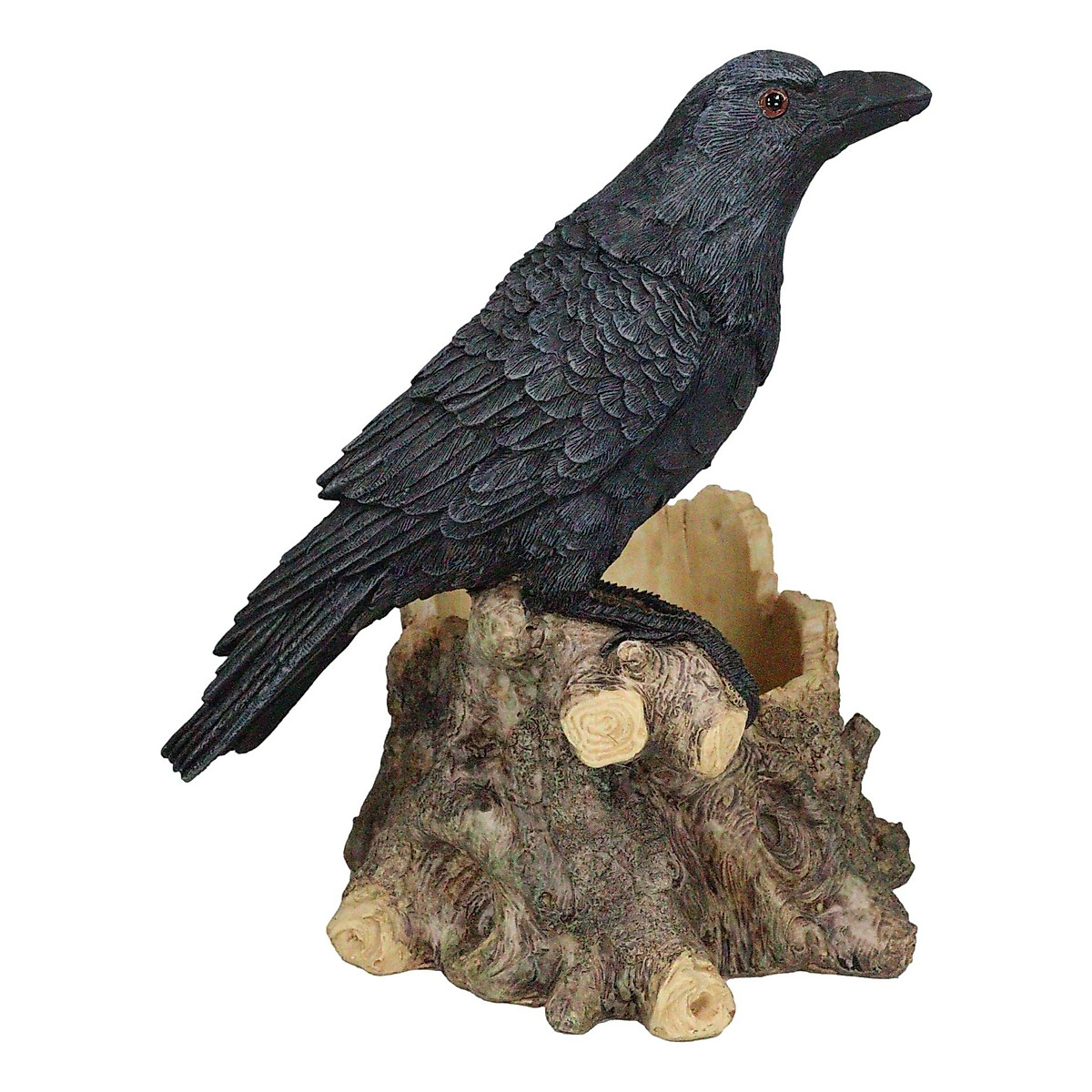 Ebros Gift Macabre Potion Raven Crow Perching On Tree Stump Wine Bottle Holder Figurine Mystical Halloween Kitchen Home Decor Statue Gothic Ravens Crows Edgar Poe Quoth The Raven Nevermore