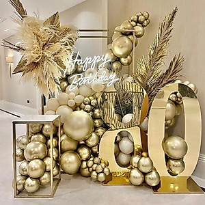 Jobkoo Metallic Gold Balloons, 12Inch Chrome Light Gold Balloons 30Pcs Champagne Gold Metallic Party Balloons Golden Helium Latex Balloon for Birthday Baby Bridal shower Boho Wedding Party Decorations