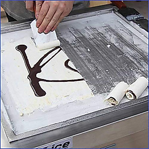 Kolice Commercial ETL NSF UL certificated 21"x21"(52x52cm ) single square ice pan fried ice cream machine, frozen yogurt roll ice cream machine, fry ice cream roll machine-auto defrost, smart AI temperature control